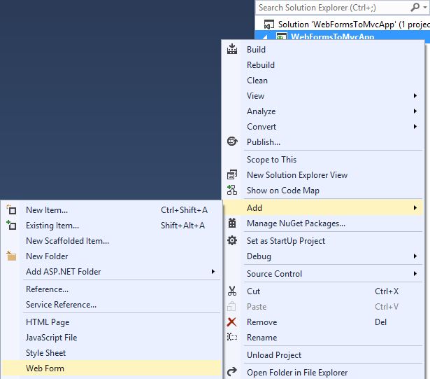Perform Operations On Webforms From Mvc